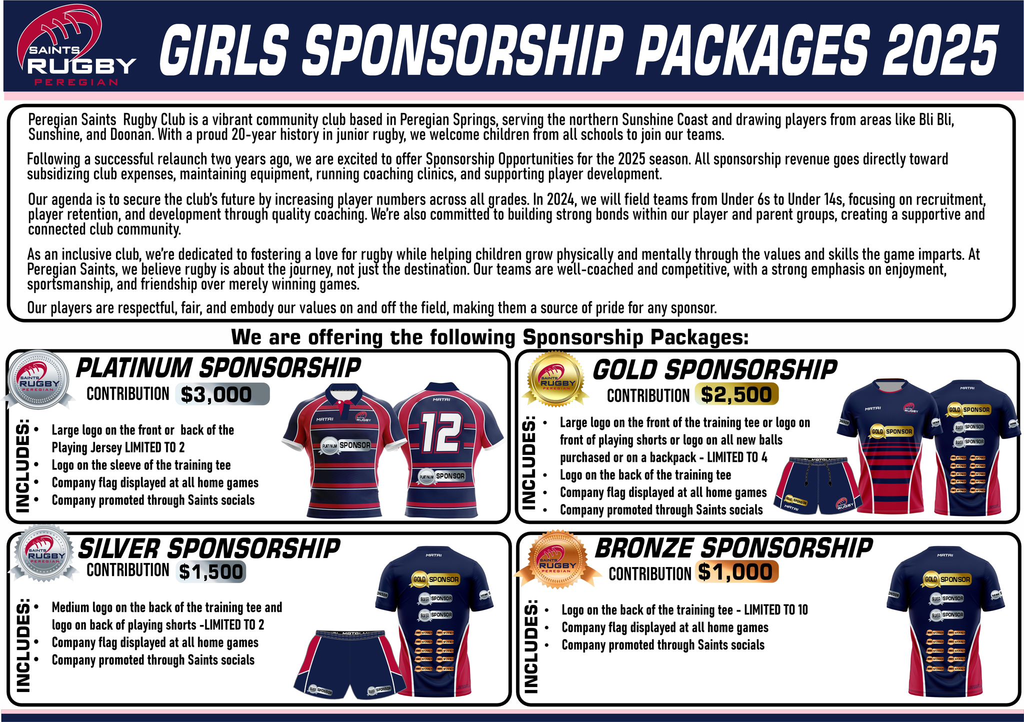 BECOME A SPONSOR | Peregian Saints Rugby Club